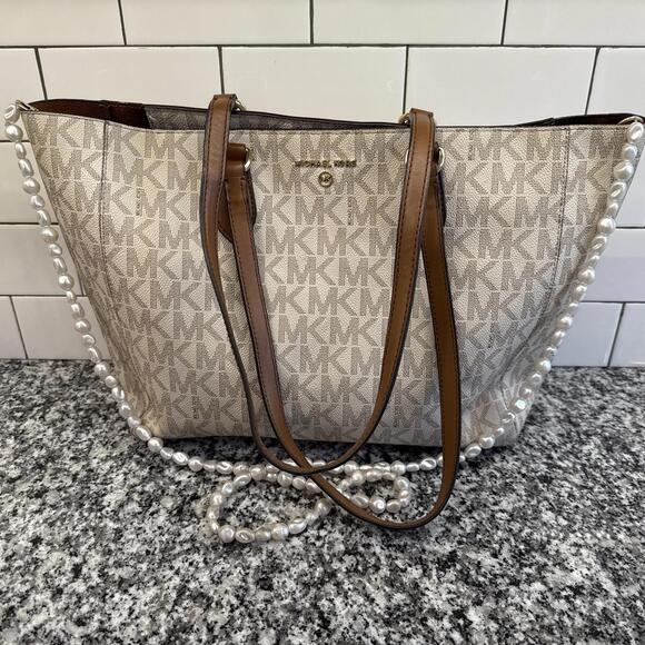 Michael Kors | Bags | Michael Kors Emry Large Tz Top Zip Tote Bag Jet ...